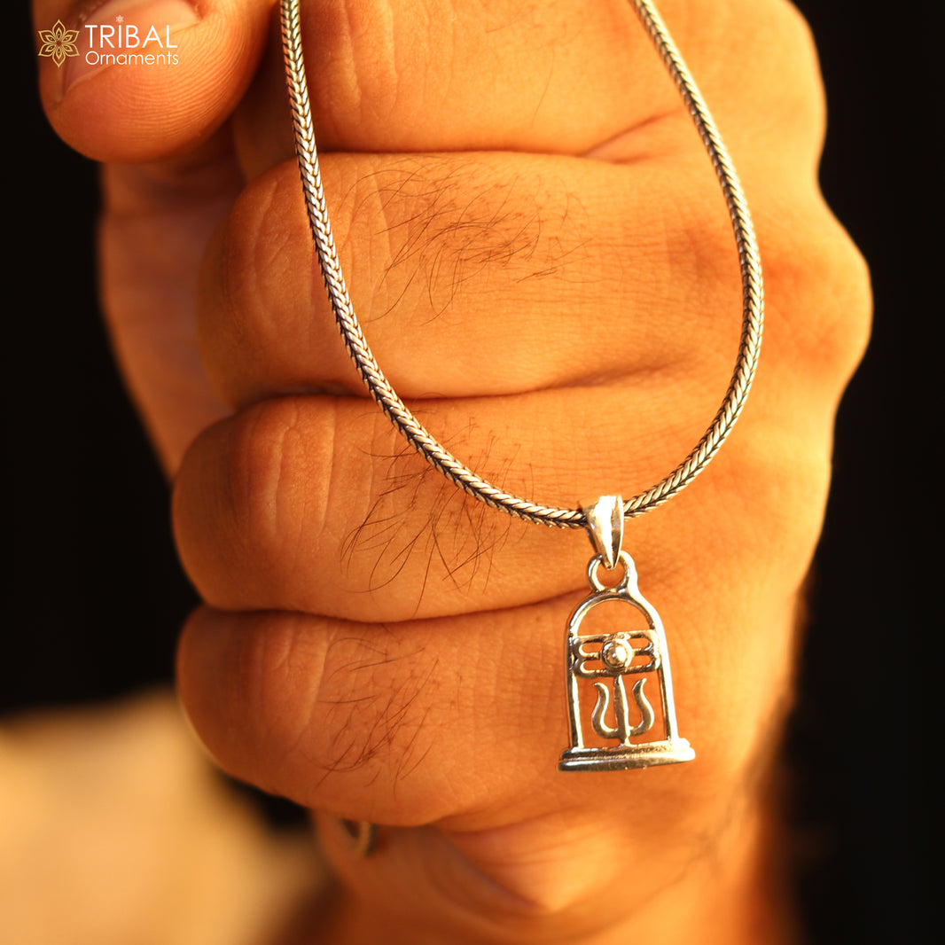 925 sterling silver Divine holy Hindu idol Lord Shiva lingam pendant ...