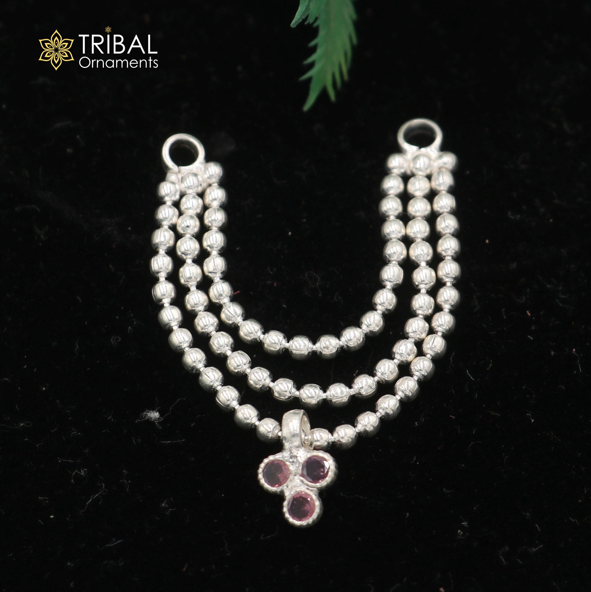 925 sterling silver 3 line beaded chain necklace for Lord Krishna Laddu ...