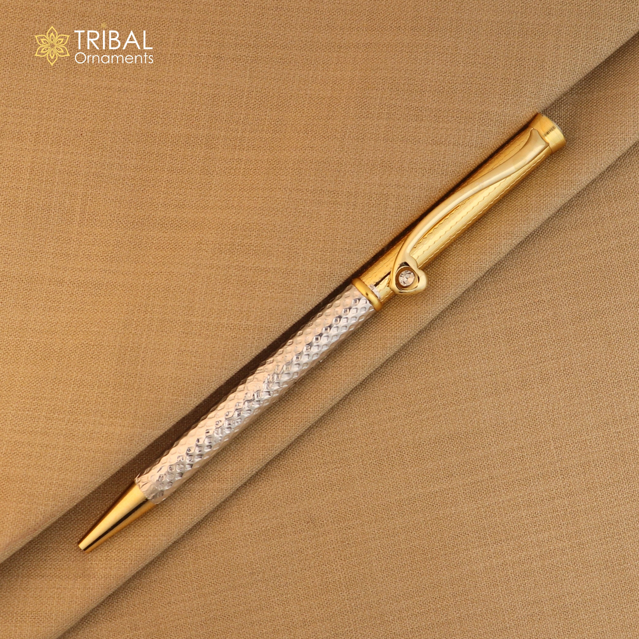 925 Sterling silver stylish stone design writing ball pen, best silver ...
