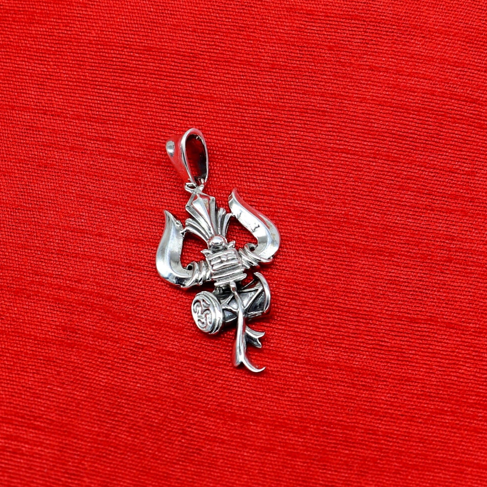 925 sterling silver Hindu idol Lord Shiva trident/trishul pendant ...