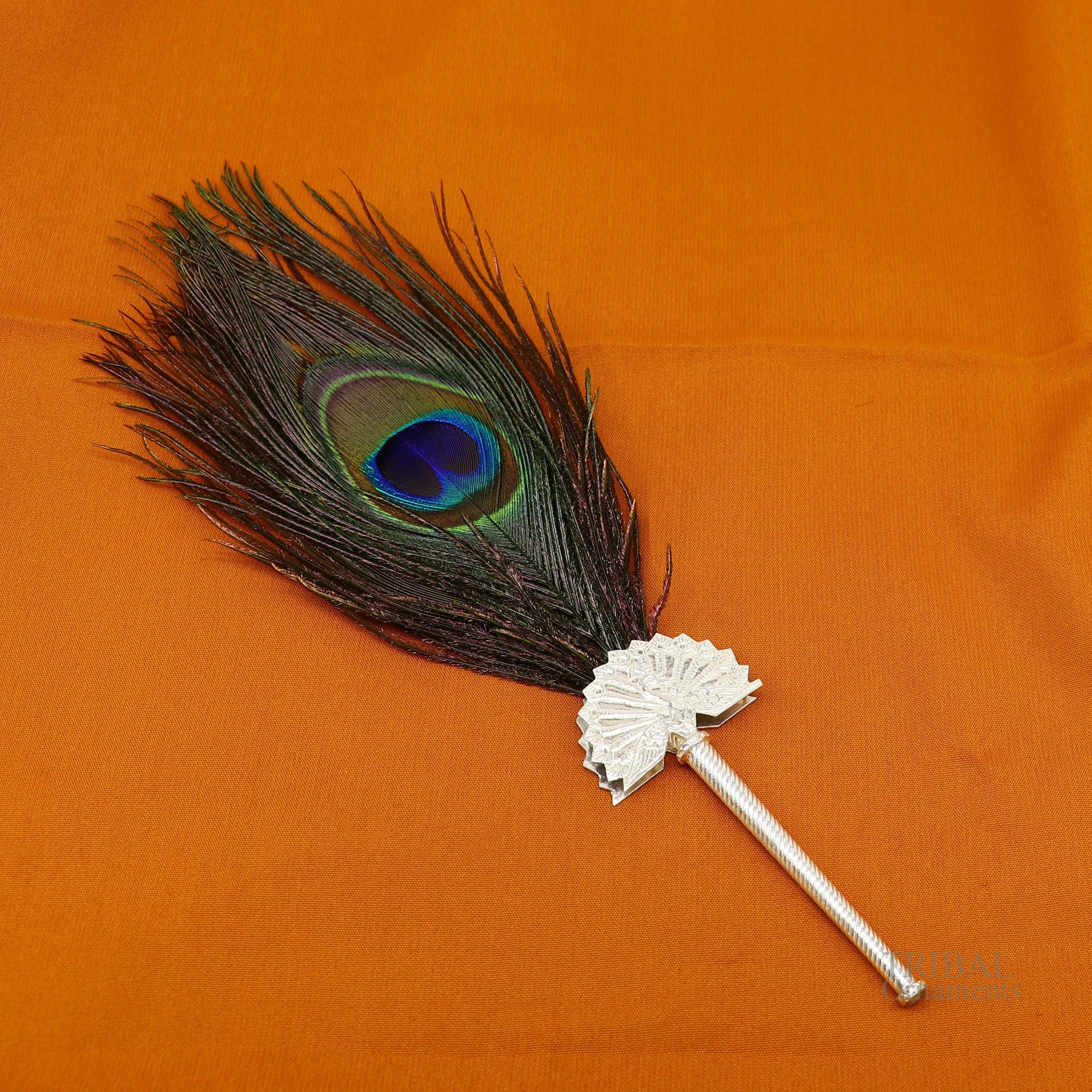 Vintage antique style handmade Mor chhadi, with peacock feather, best ...