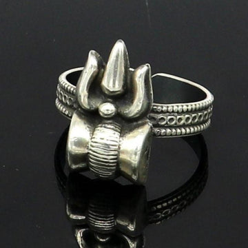 925 sterling silver gorgeous customized lord shiva Trident ring ...