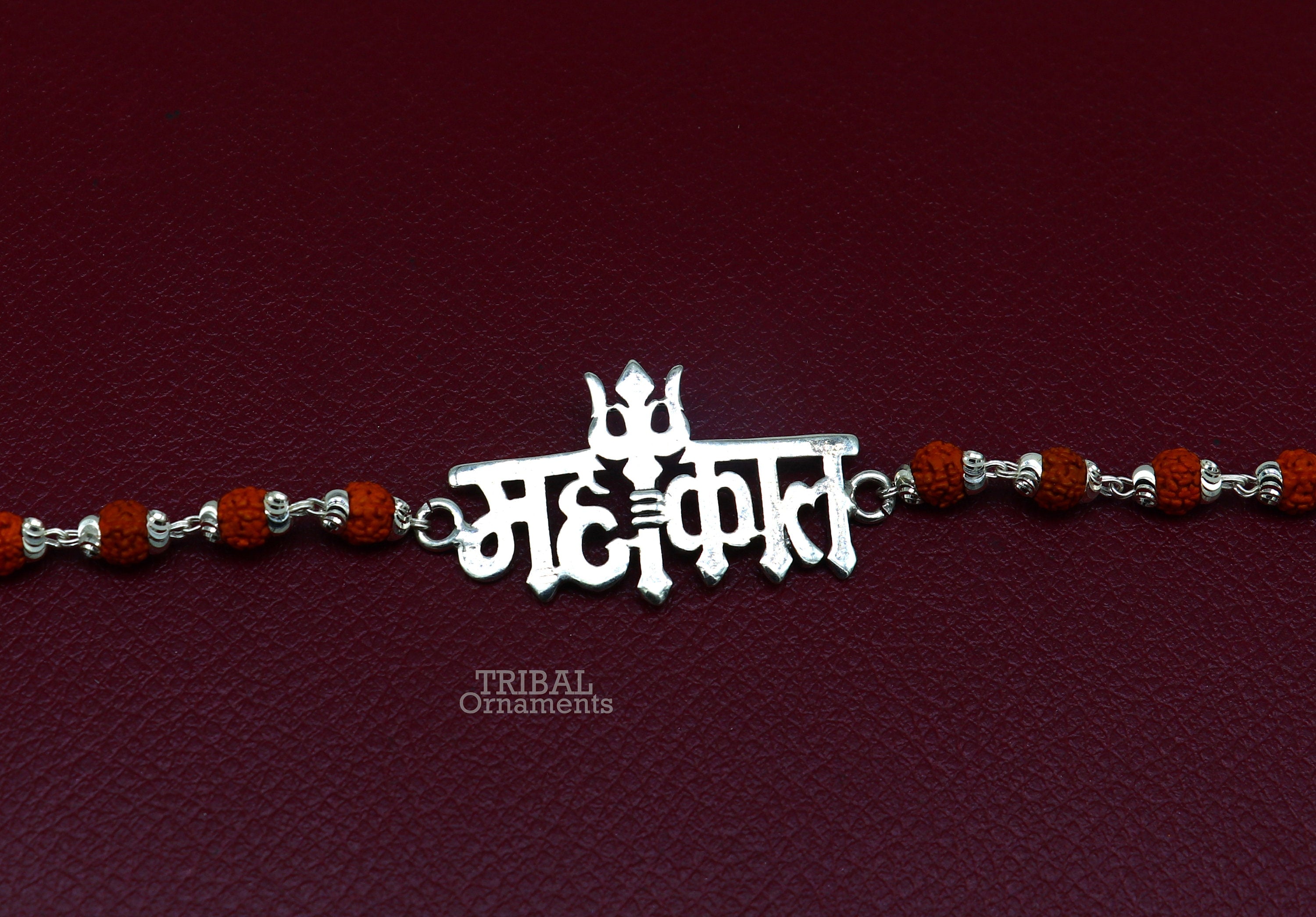 925 sterling silver handmade lord Shiva Mahakal design Rakhi bracelet ...