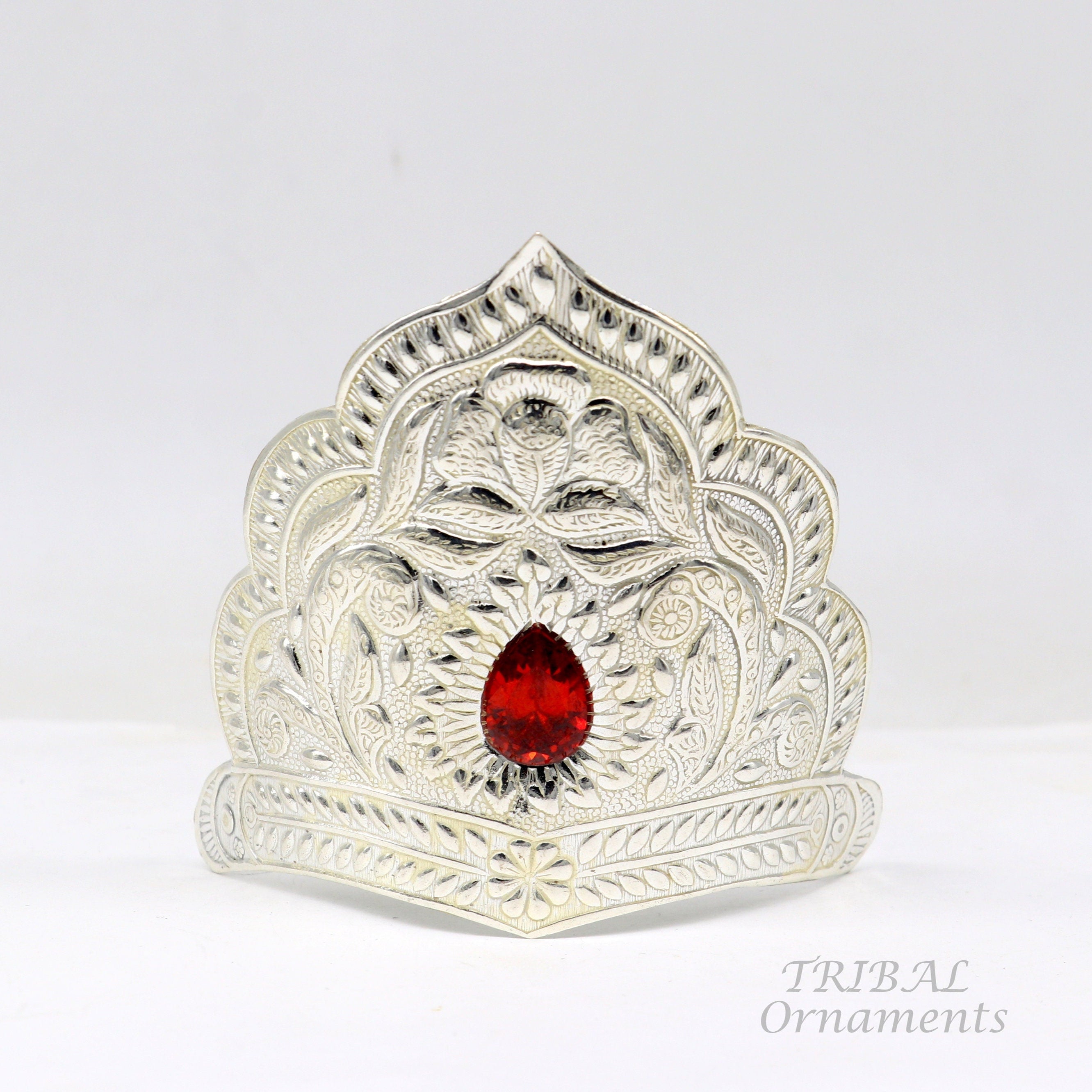 925 sterling silver vintage antique design handmade mukut (crown ...