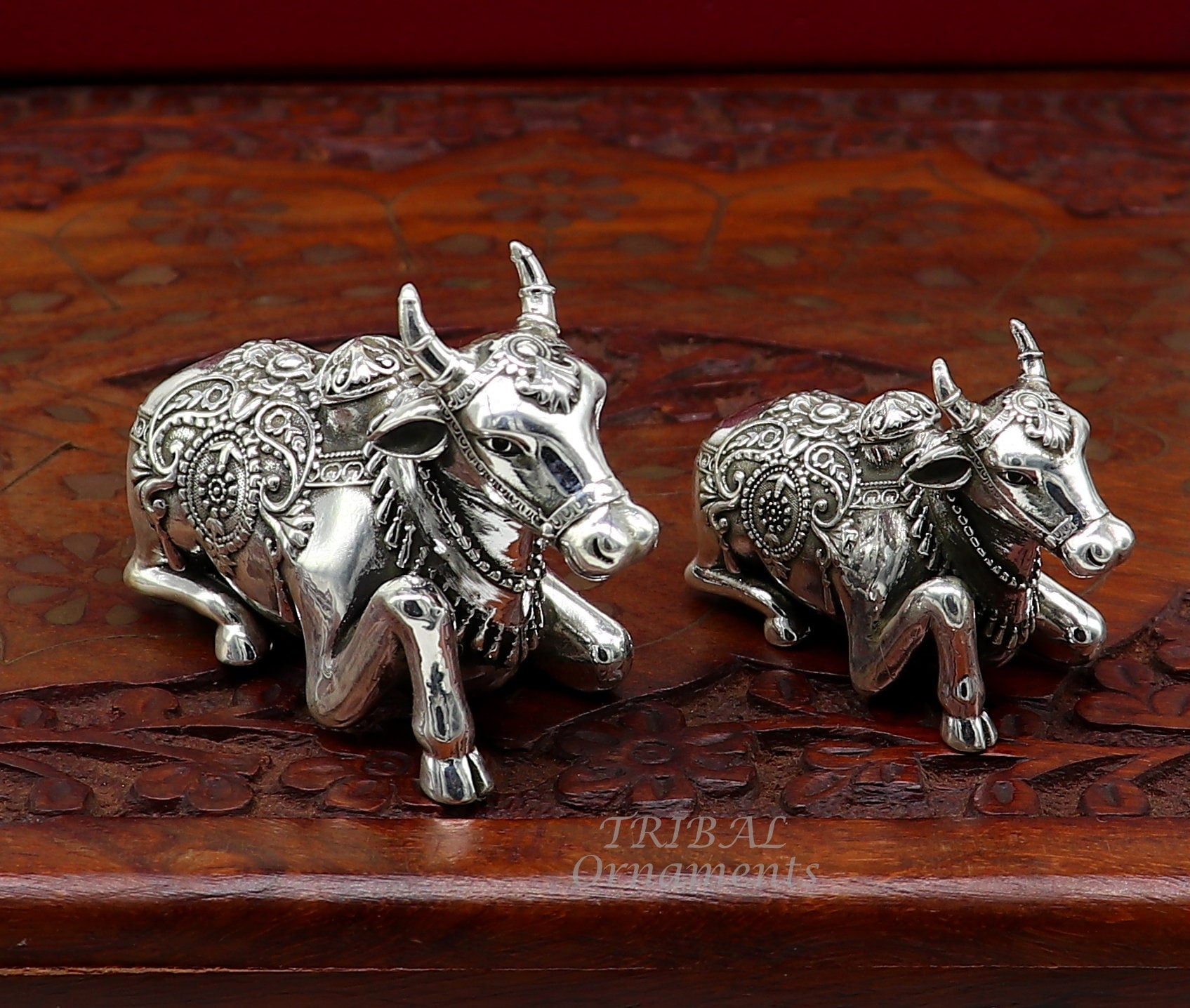 925 Sterling silver Lord Shiva Vahan Nandi Maharaj handmade small ...