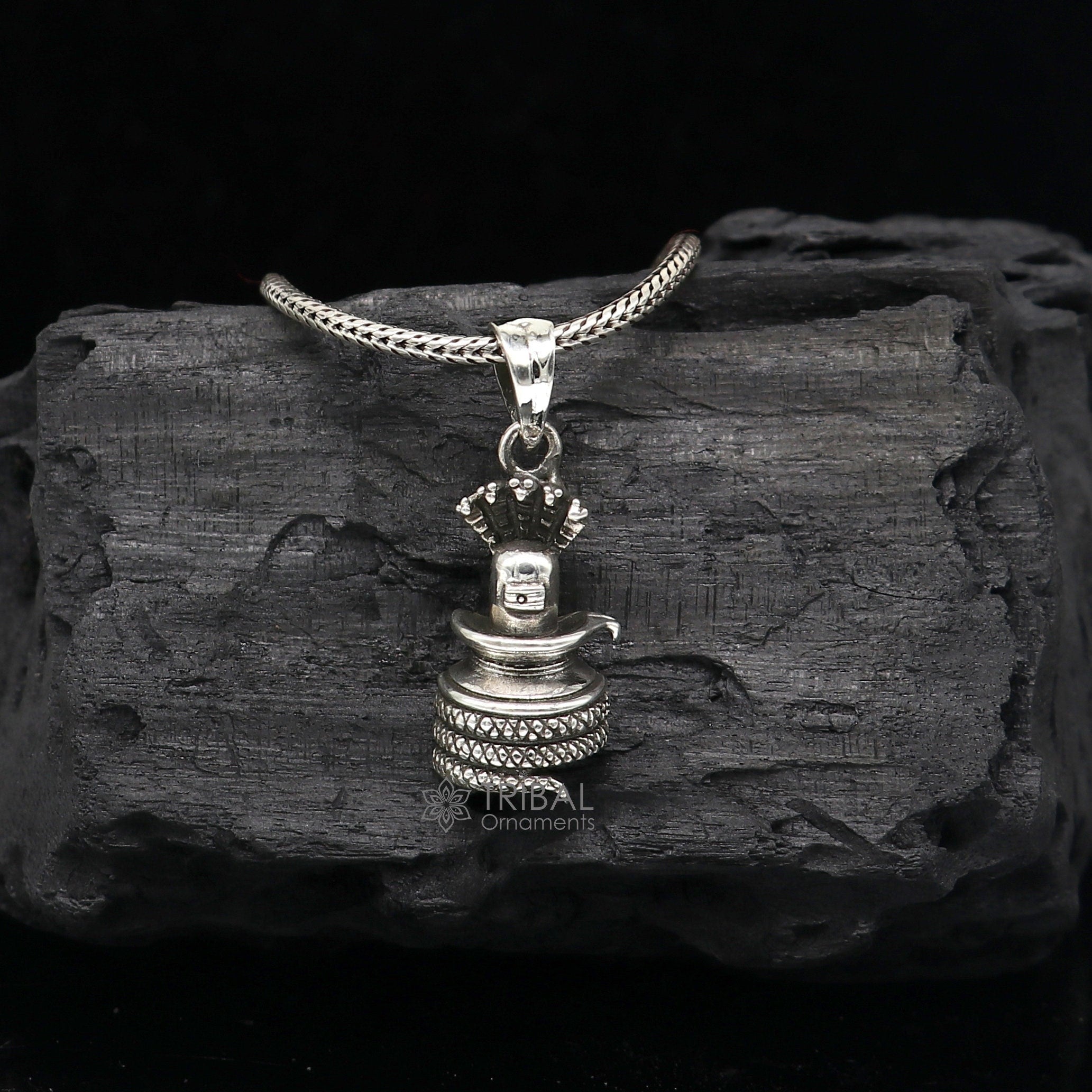 925 sterling silver divine Lord shiva lingam pendant, silver unique god ...