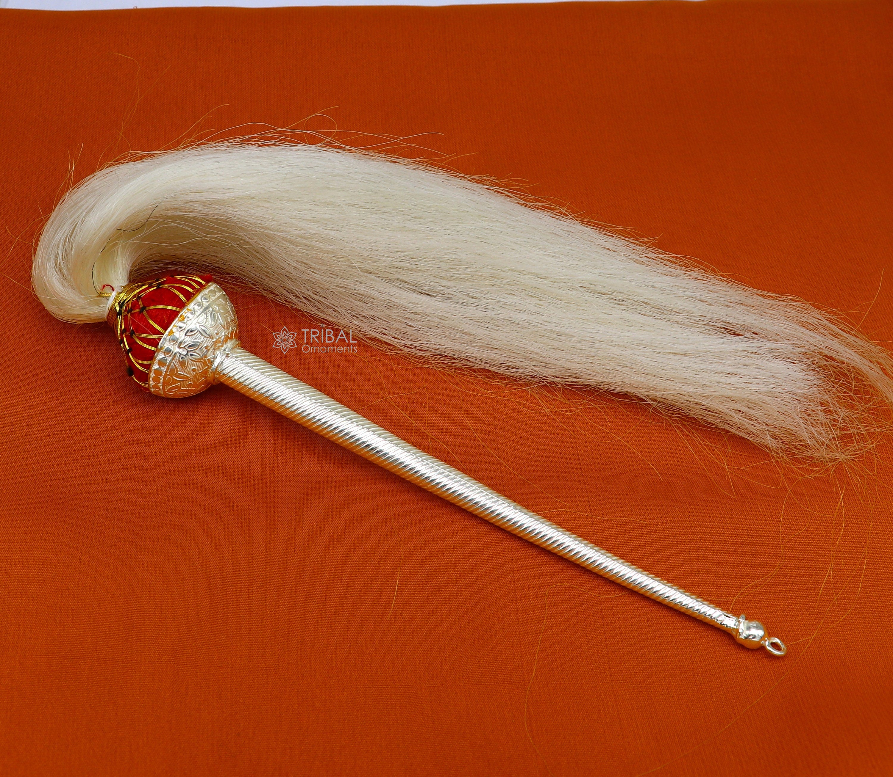 925 sterling silver Vintage style handmade puja chanwar chaur original ...