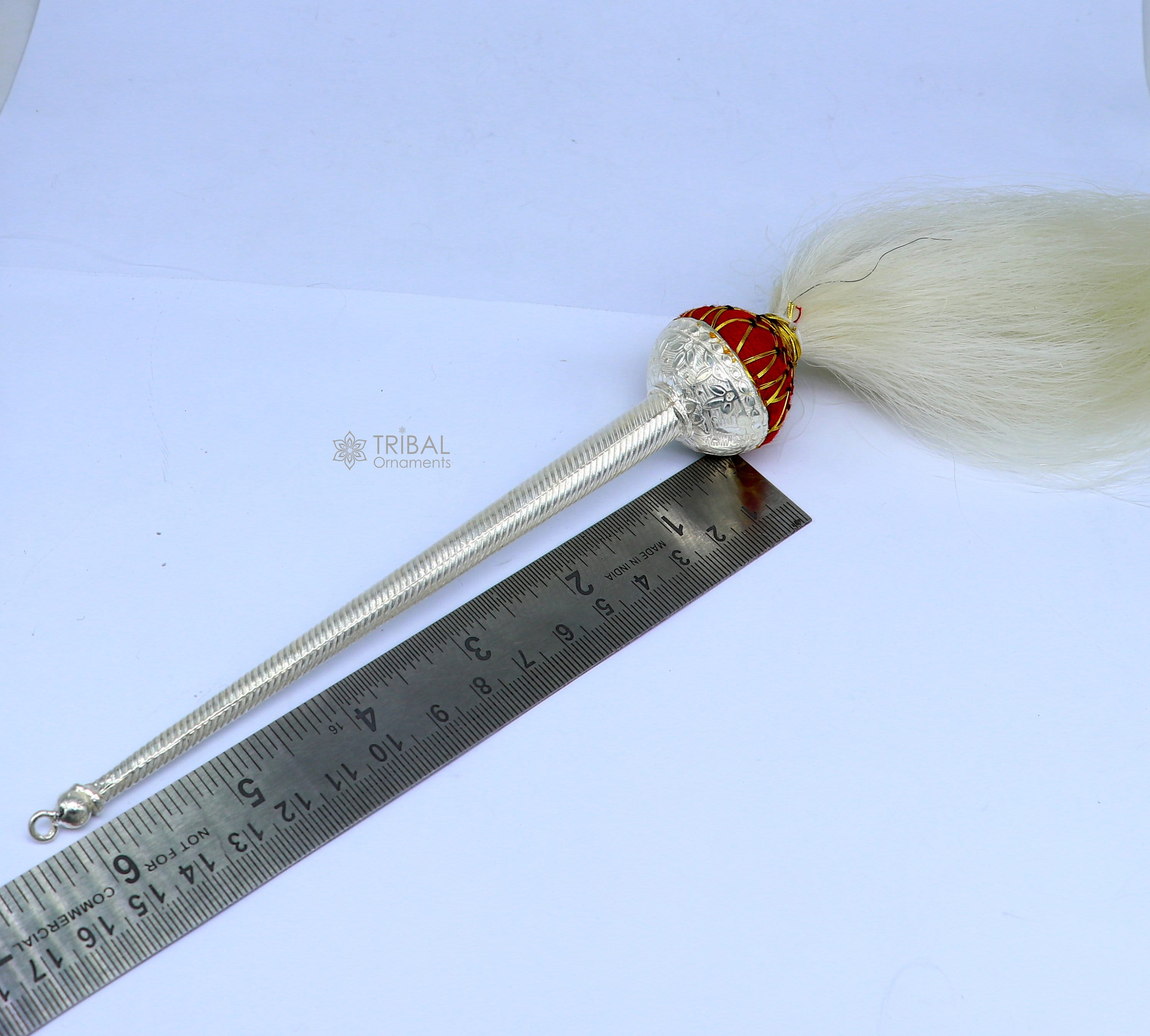 925 sterling silver Vintage style handmade puja chanwar chaur original ...