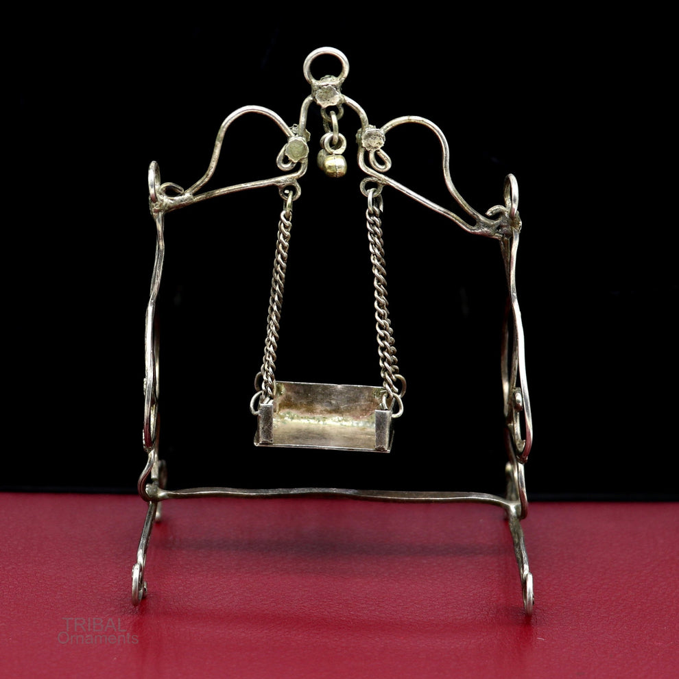 Vintage old swing 925Sterling silver handmade Bal Gopala jhula, crawli